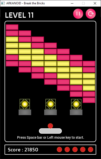 Arkanoid - Break the Bricks Game to run in Windows online over Linux online