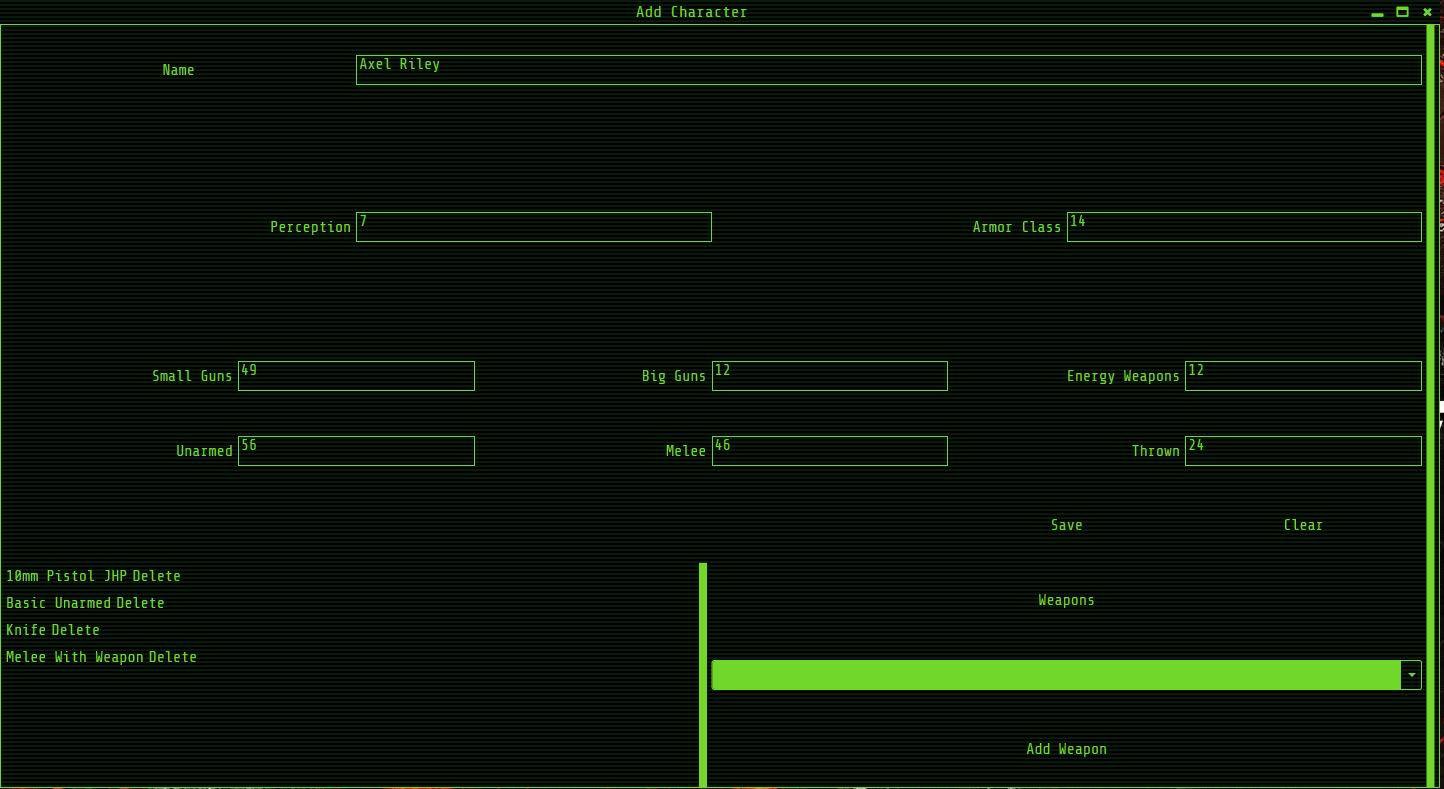 Fallout PnP Calculator to run in Windows online over Linux online