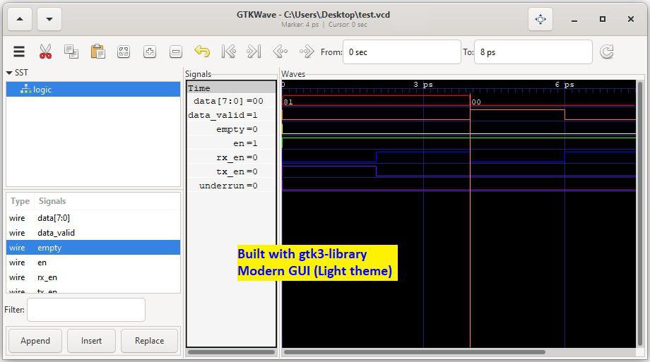 gtkwave with gtk3-build (Modern GUI) to run in Linux online