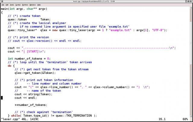 Lexical Analyzer Generator Quex