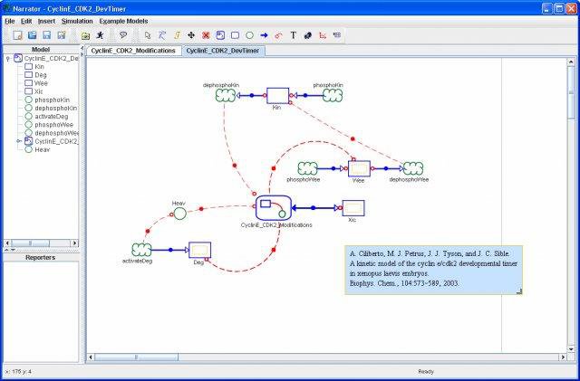 Narrator - A graph-based modelling tool to run in Linux online
