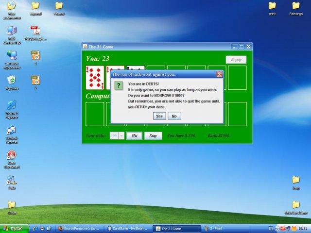 The 21 Game (Java Card Game Engine) to run in Windows online over Linux ...