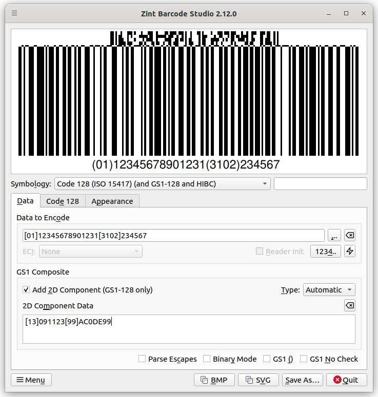 Zint Barcode Generator